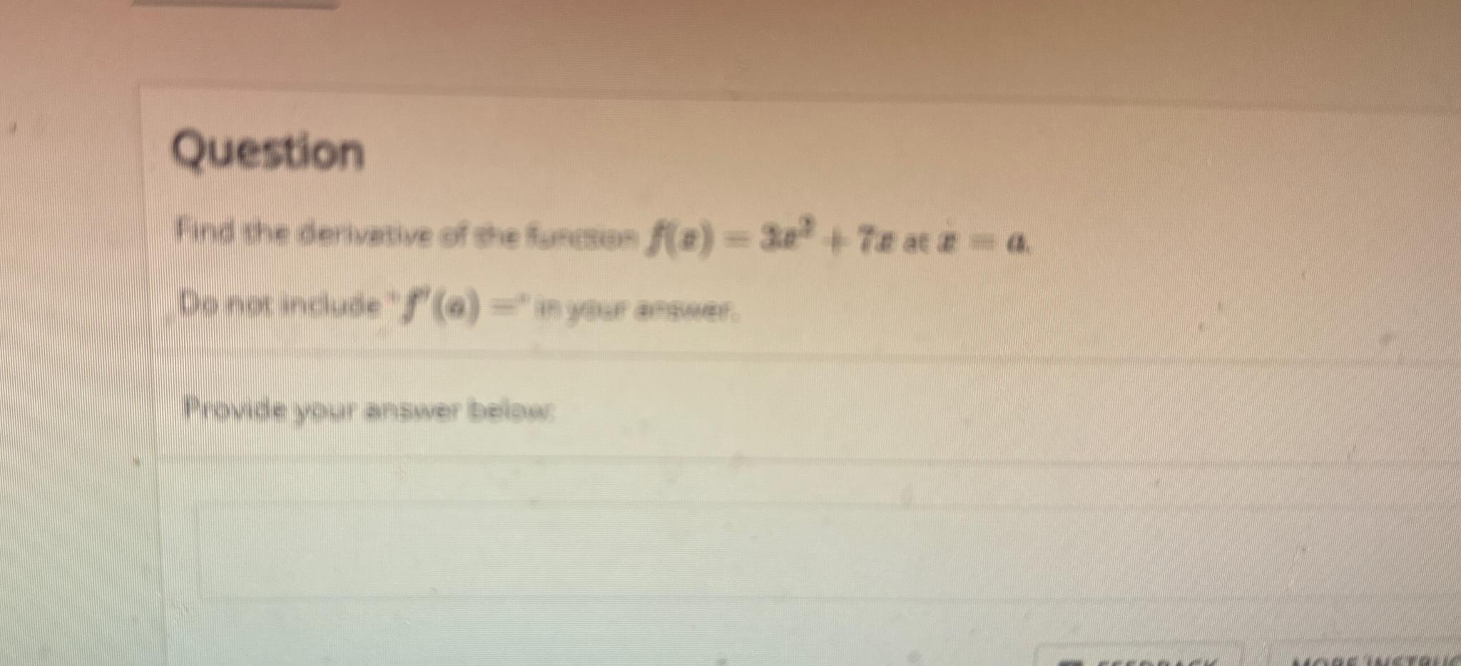 Solved Questionfind the derivative of the functoon | Chegg.com
