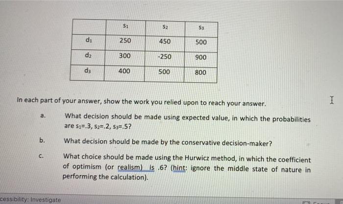 Solved In each part of your answer, show the work you relied | Chegg.com