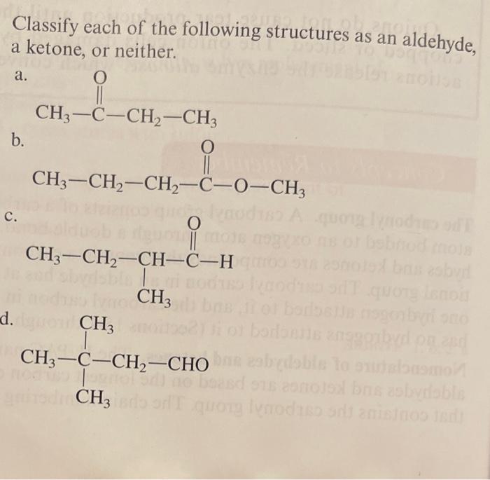 Solved Classify each of the following structures as an | Chegg.com
