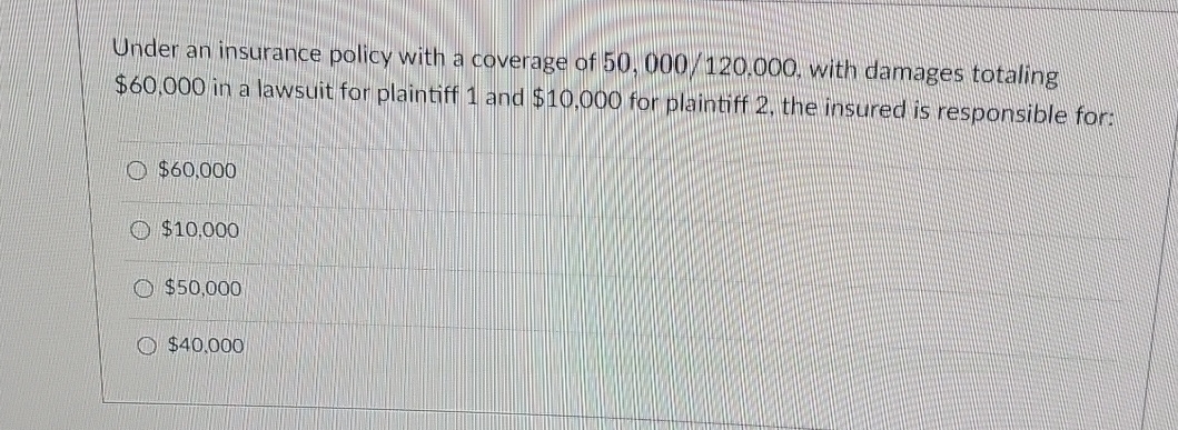 Solved Under an insurance policy with a coverage of | Chegg.com