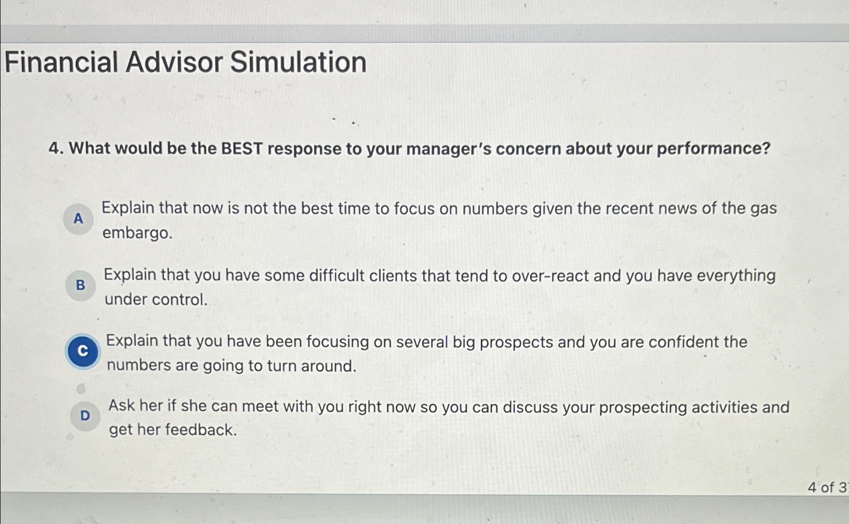 Solved Financial Advisor Simulation4. ﻿What would be the | Chegg.com