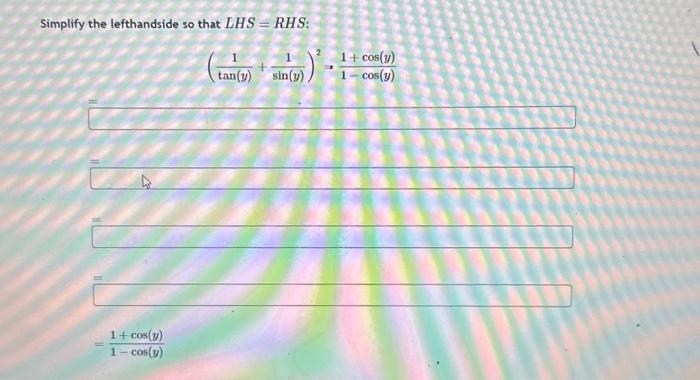 Solved Simplify the lefthandside so that LHS=RHS : | Chegg.com