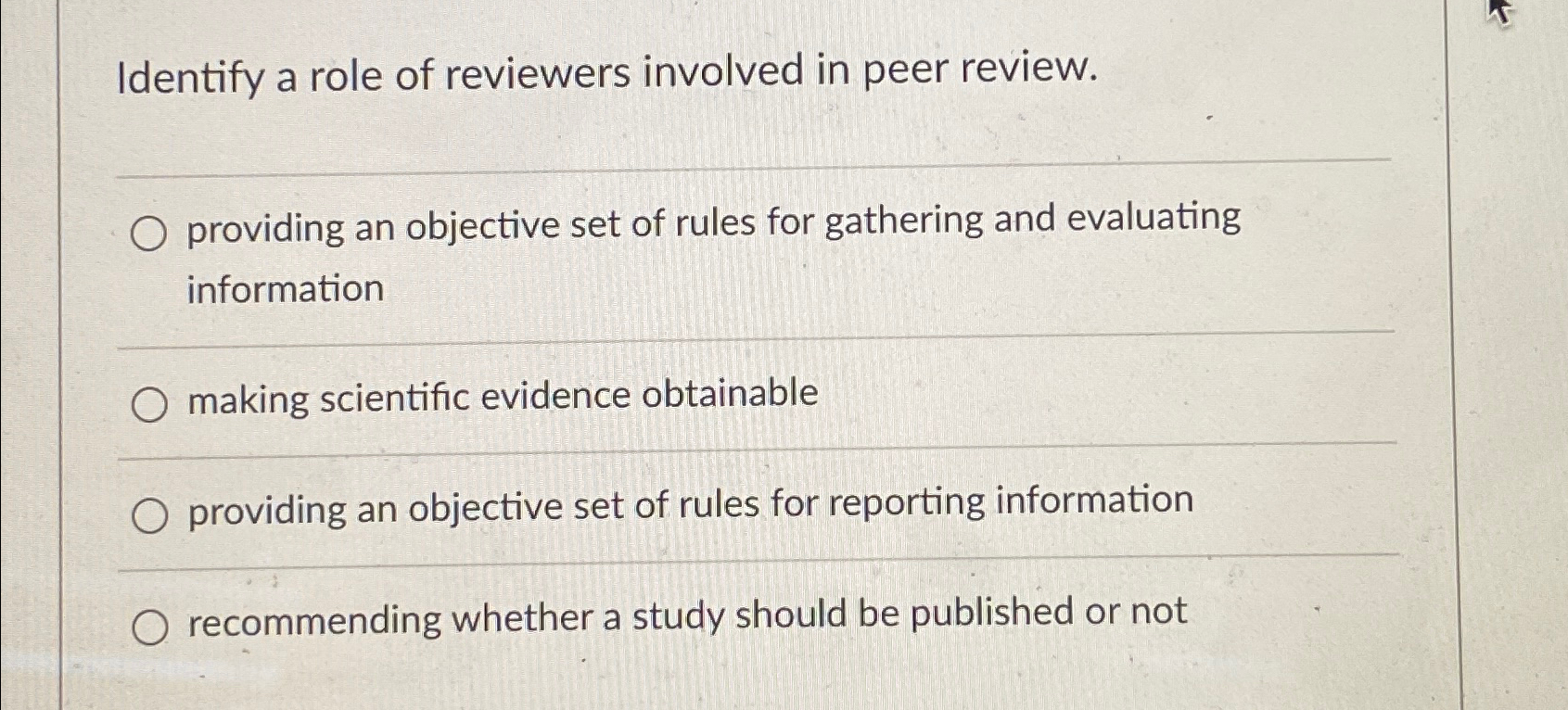 Solved Identify a role of reviewers involved in peer | Chegg.com