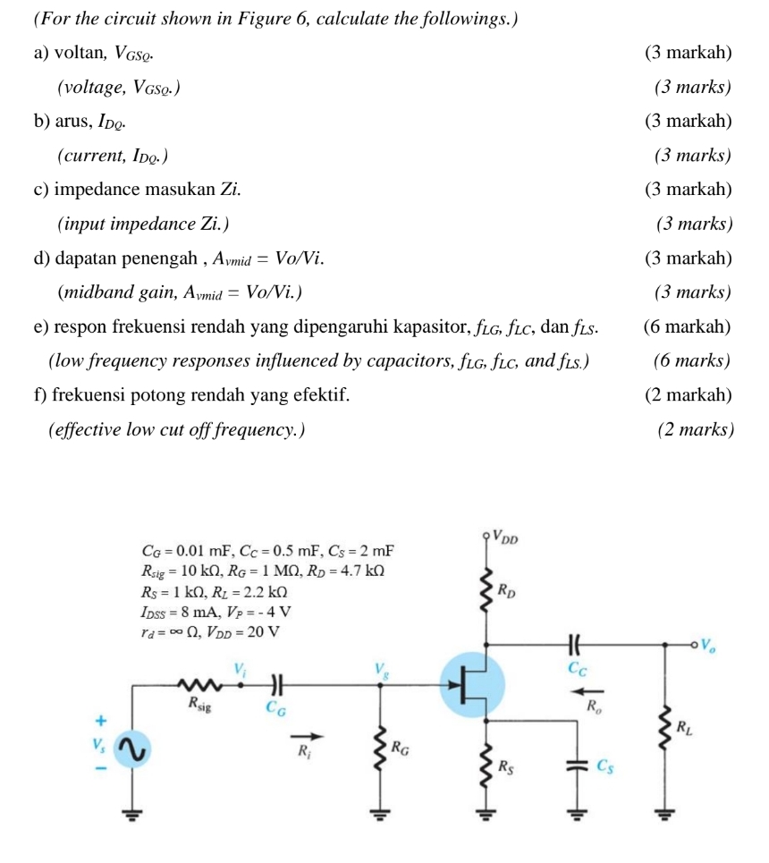 (For the circuit shown in Figure 6, ﻿calculate the | Chegg.com