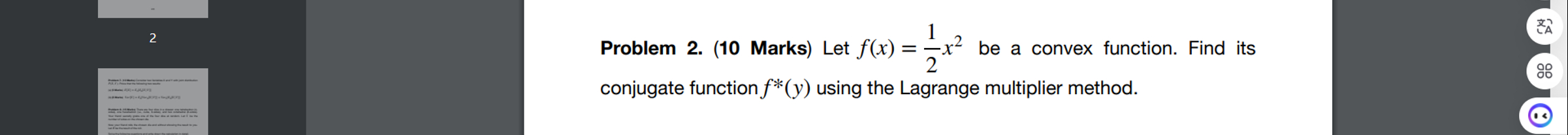 Solved by an EXPERT Problem 2. (10 ﻿Marks) ﻿Let f(x)=12x2 be ﻿a convex | Chegg.com