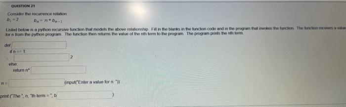 Solved QUESTION 16 Fill in the blanks in the function code | Chegg.com