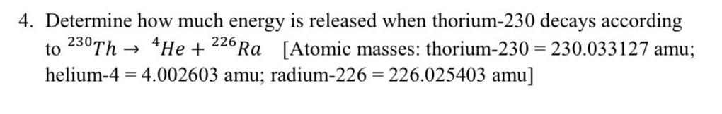 Solved 4. Determine how much energy is released when | Chegg.com