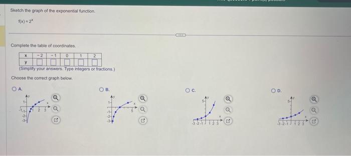 Solved Sketch the graph of the exponential function. f(x)=2x | Chegg.com