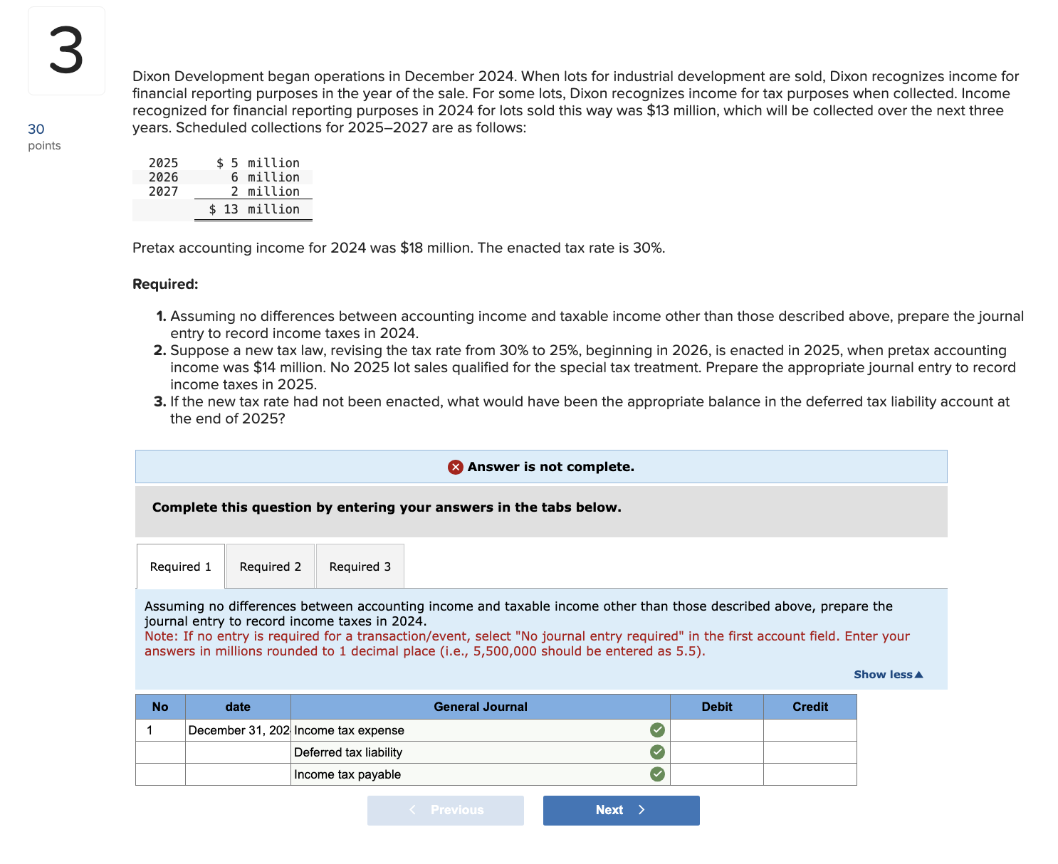 Solved Dixon Development began operations in December 2024. | Chegg.com