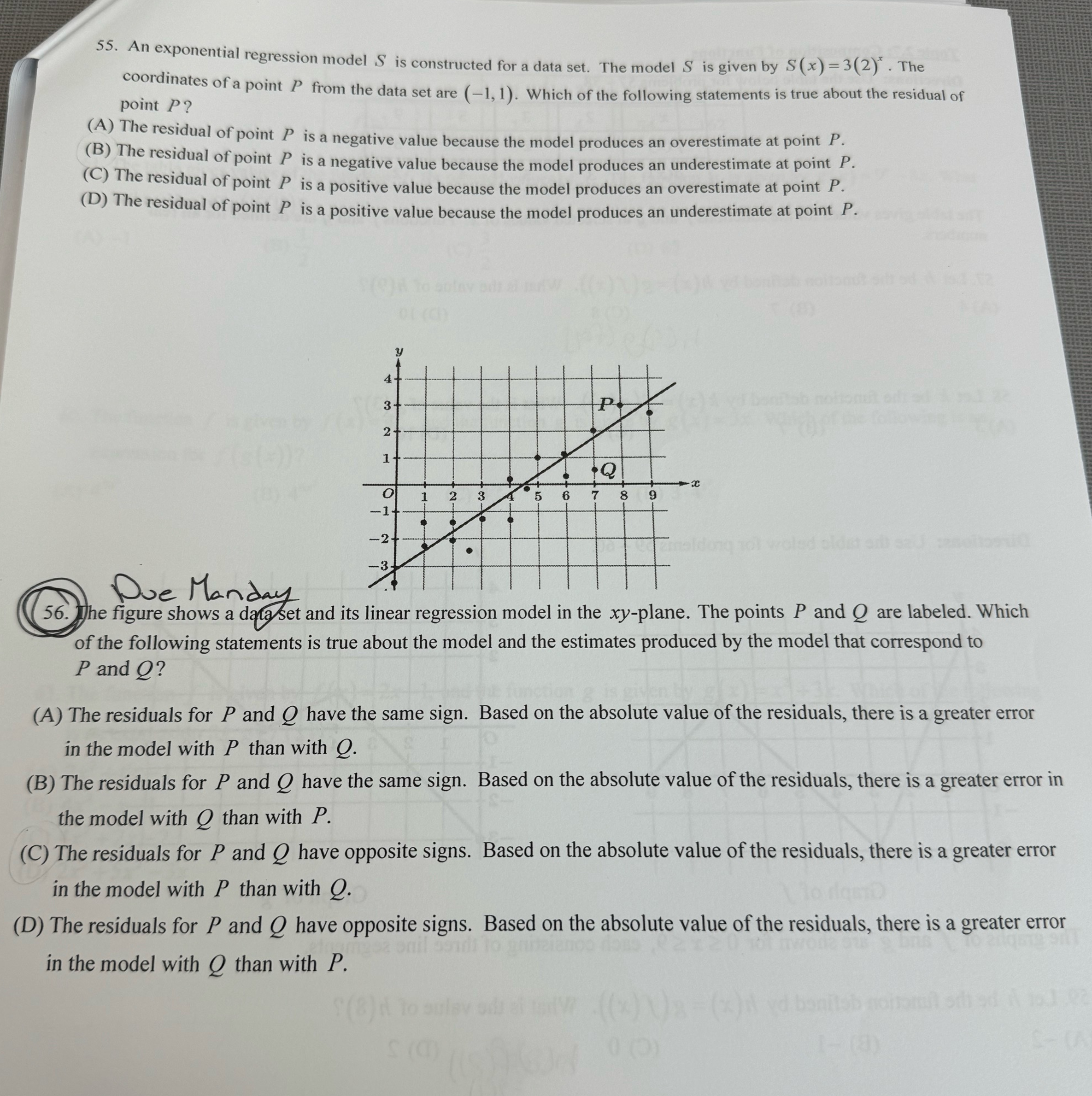Solved An exponential regression model S ﻿is constructed for | Chegg.com
