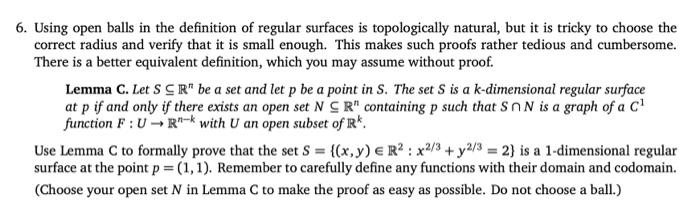 Solved 6. Using open balls in the definition of regular | Chegg.com