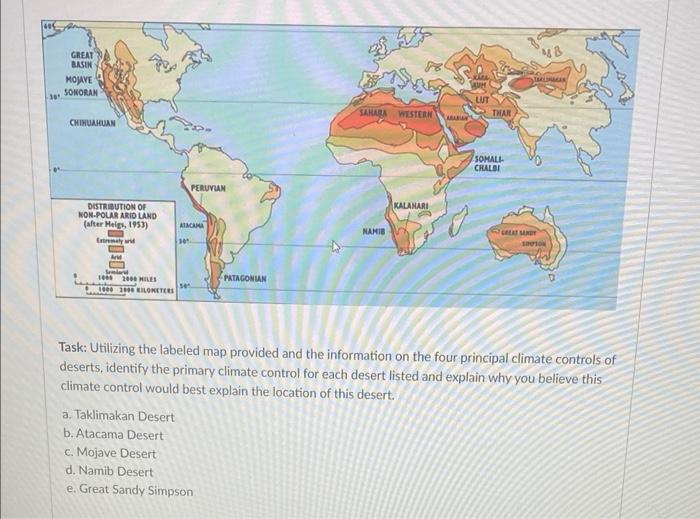 Solved Task: Utilizing the labeled map provided and the | Chegg.com