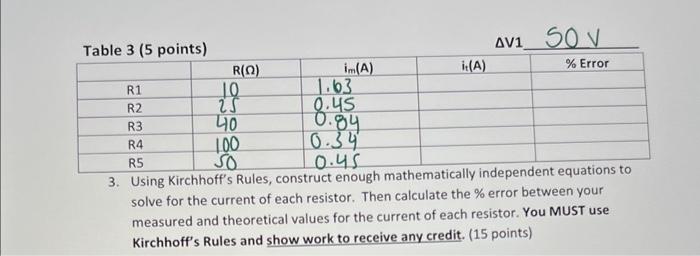 Solved 3. Using Kirchhoff's Rules, construct enough | Chegg.com