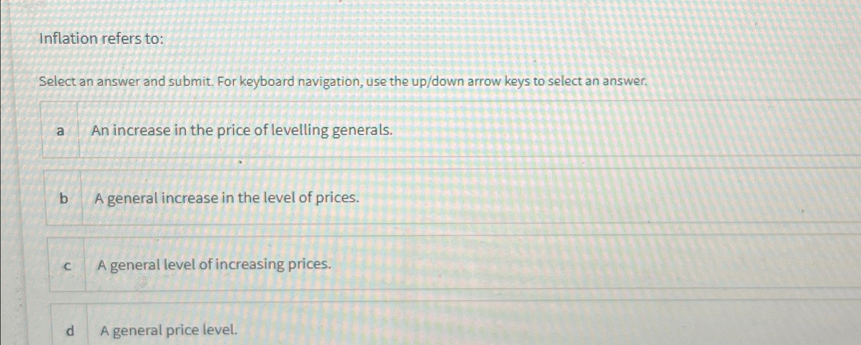 Solved Inflation refers to:Select an answer and submit. For | Chegg.com
