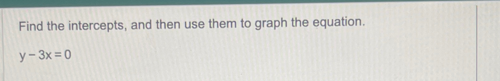 Solved Find the intercepts, and then use them to graph the | Chegg.com