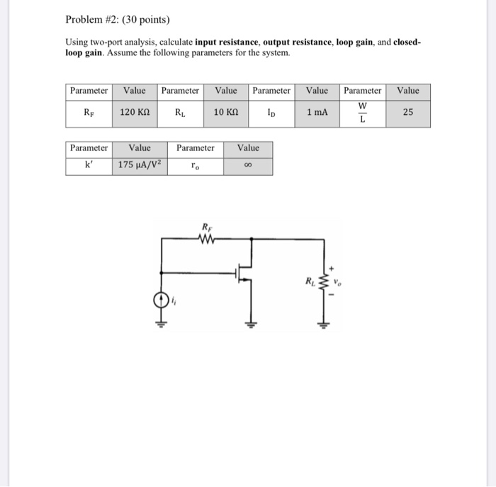 Solved Problem #2: (30 points) Using two-port analysis, | Chegg.com