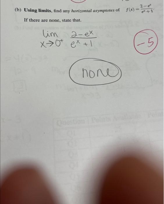 Solved (b) Using limits, find any horizontal asymptotes of | Chegg.com