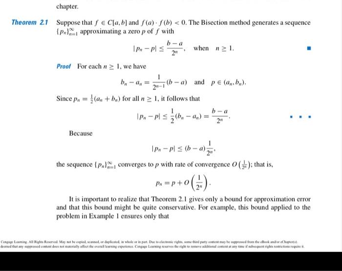 Solved 14. Use Theorem 2.1 to find a bound for the number of | Chegg.com