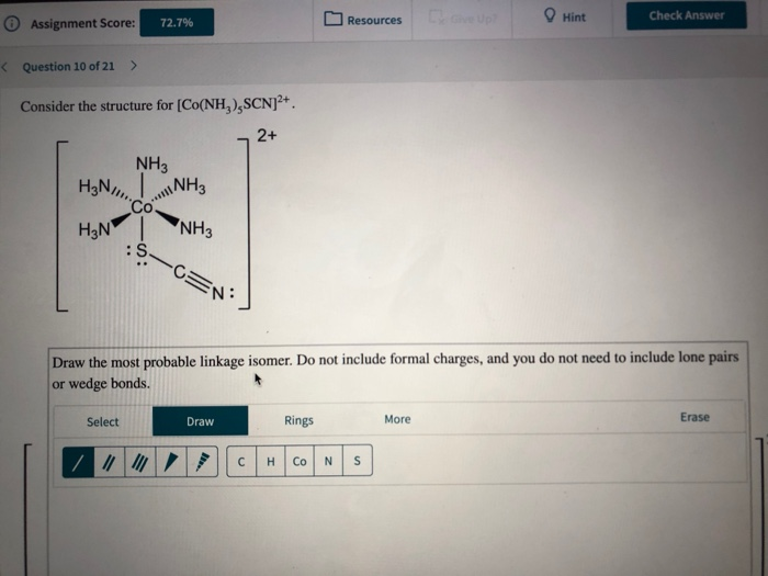 Solved Assignment Score: 72.7% Resources Hint Check Answer | Chegg.com