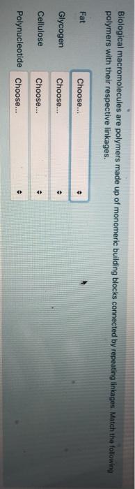 Solved Choose... alpha (1 - 4) and alpha (1 - 6) peptide | Chegg.com