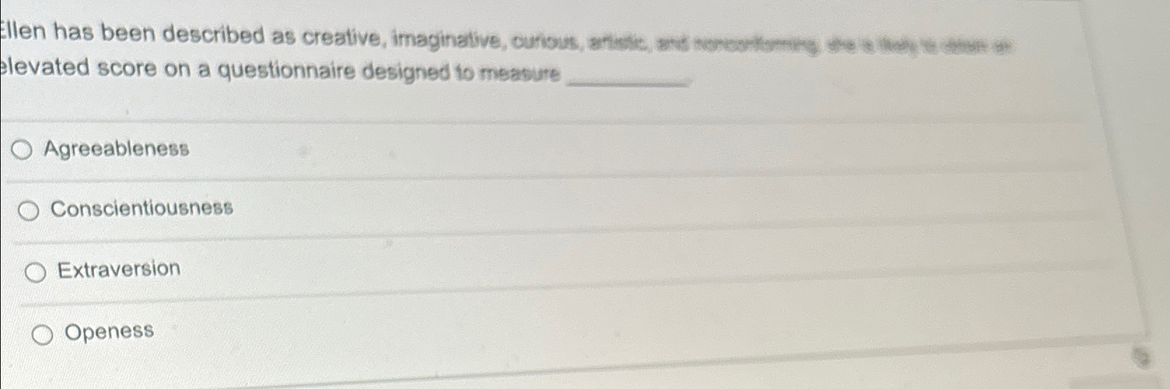 Solved elevated score on a questionnaire designed to | Chegg.com