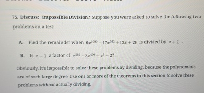 Solved Discuss: Impossible Division? Suppose you were asked | Chegg.com