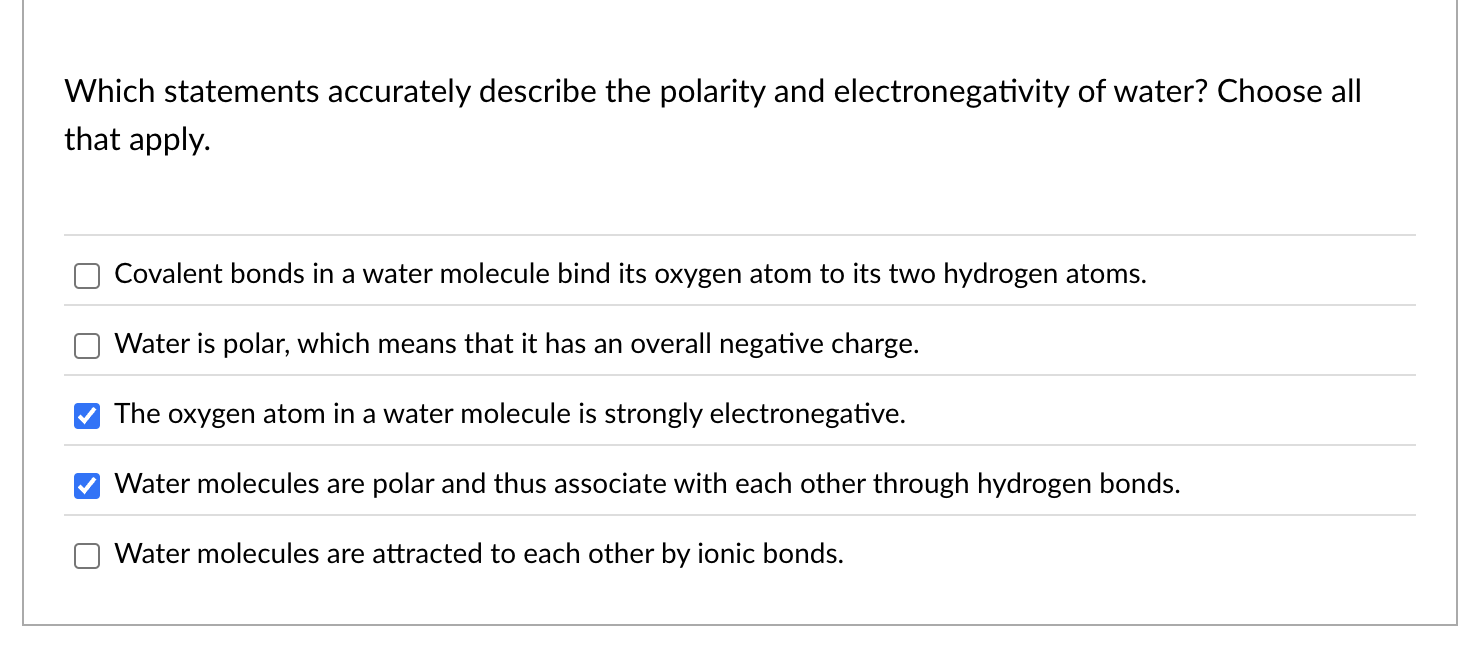 Solved Which statements accurately describe the polarity and | Chegg.com