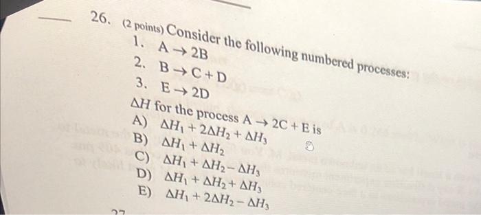 Solved 26. (2 points) Consider the following numbered | Chegg.com