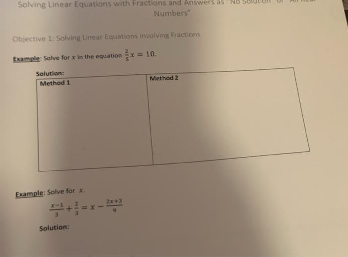 Solved Solving Linear Equations with Fractions and Answers | Chegg.com