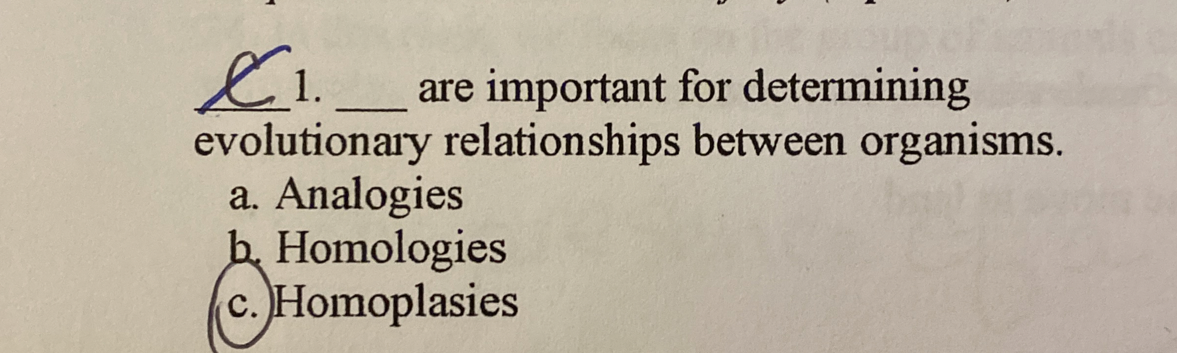 Solved l1 q, ﻿are important for determining evolutionary | Chegg.com
