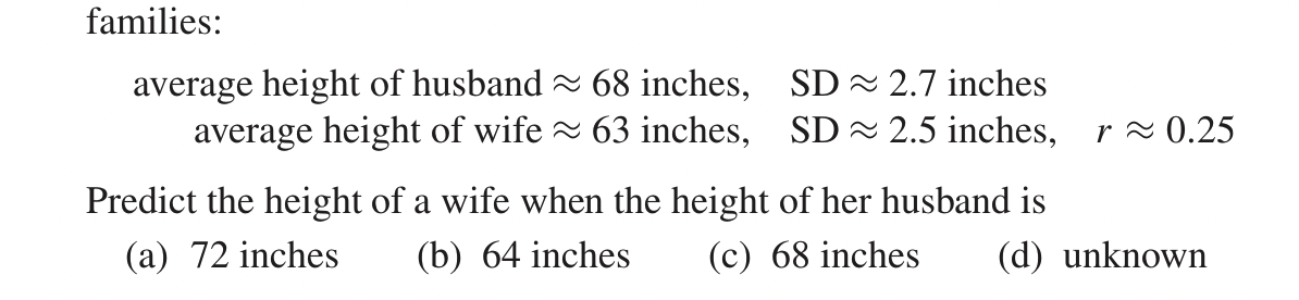 Solved families:average height of ﻿husband ~~68 ﻿inches, | Chegg.com