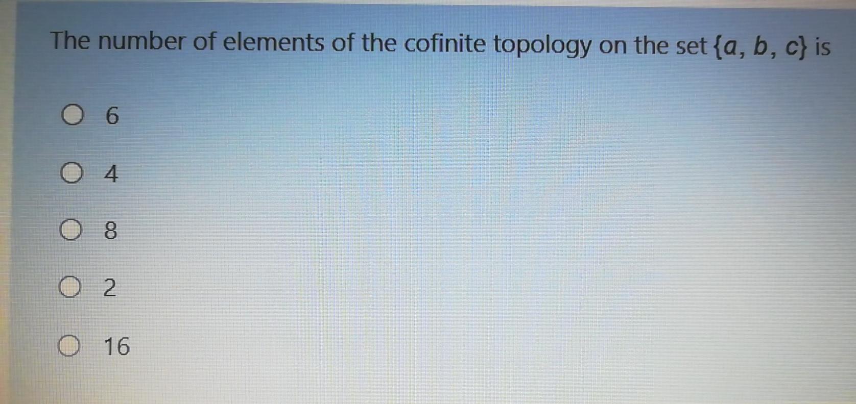 Solved The number of elements of the cofinite topology on | Chegg.com