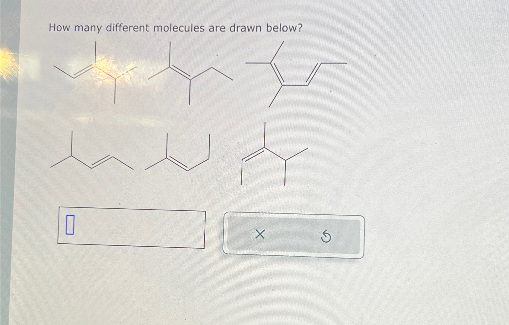 Solved How many different molecules are drawn below? | Chegg.com