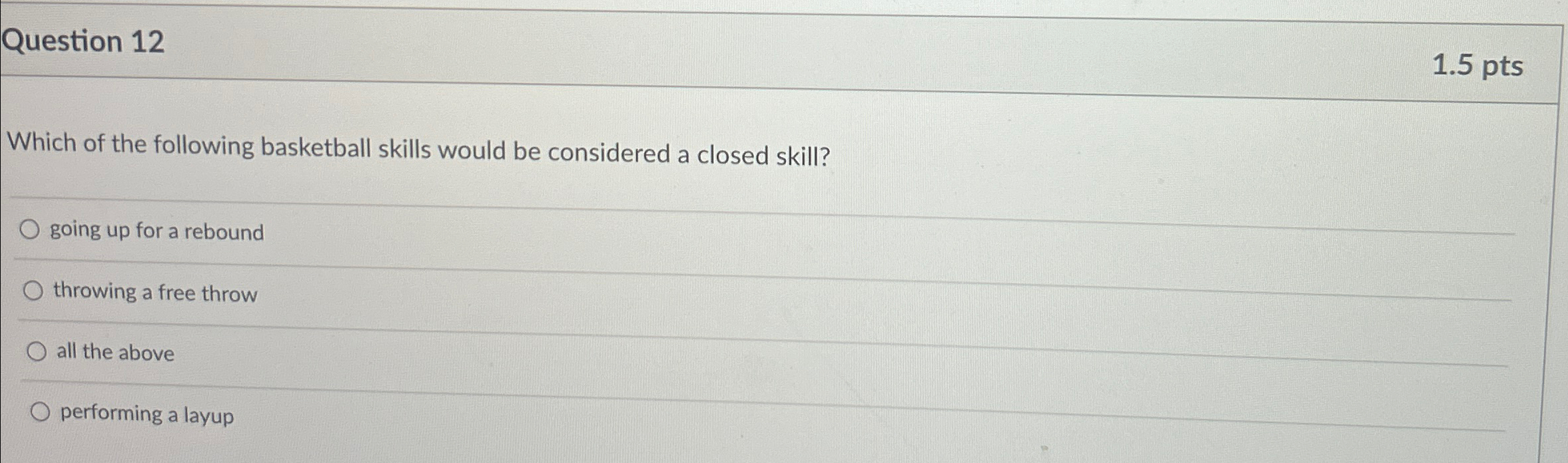 Solved Question 121.5ptsWhich of the following basketball | Chegg.com