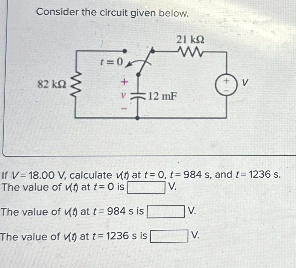 Solved Consider the circuit given below.If V=18.00V, | Chegg.com