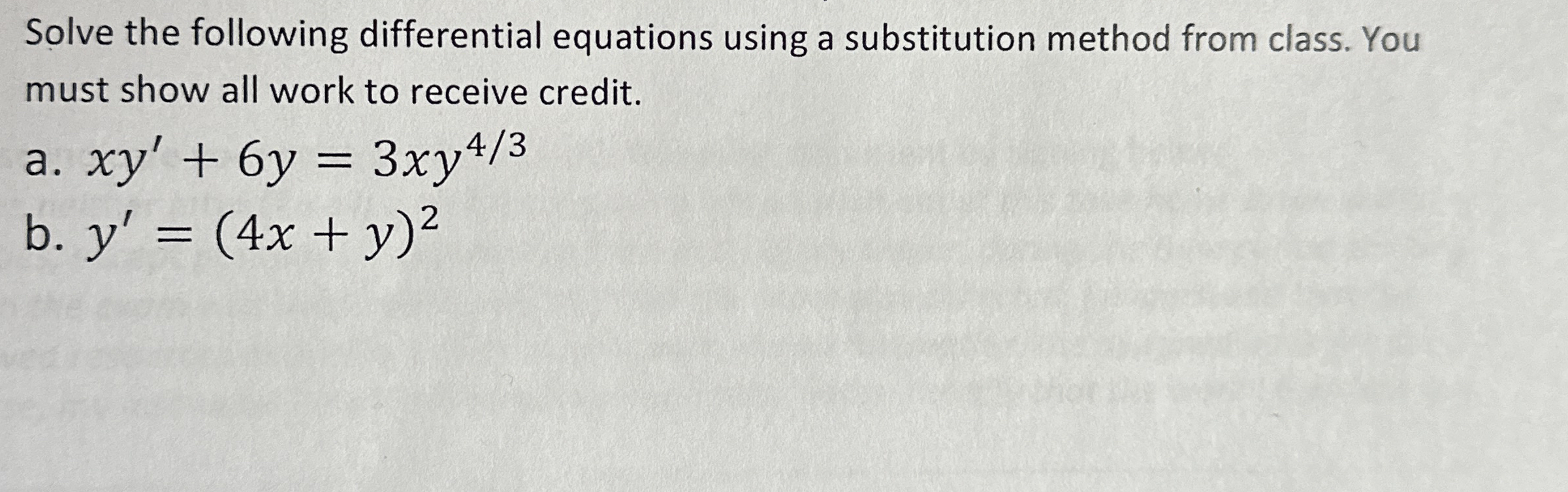 Solved Solve the following differential equations using a | Chegg.com
