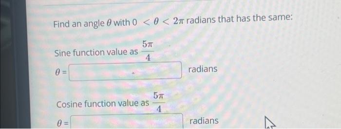 Solved Find an angle with 0