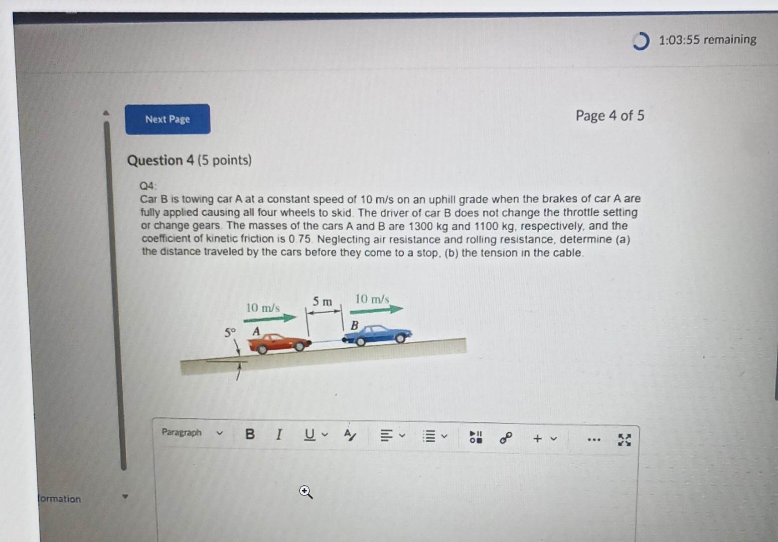 Solved Q3- Block B is supported by block A and is attached | Chegg.com