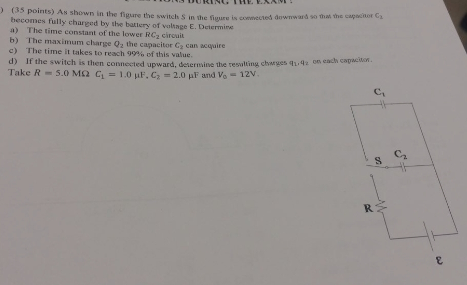 Solved (35 ﻿points) ﻿As shown in the figure the switch S ﻿in | Chegg.com