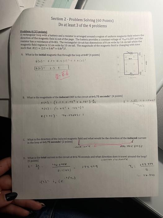 Solved Problem 4 (15 noints) A rectangular loop with a | Chegg.com