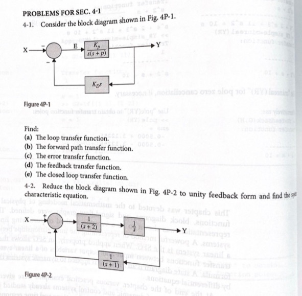 Solved PROBLEMS FOR SEC. 4-1 4-1. Consider the block diagram | Chegg.com