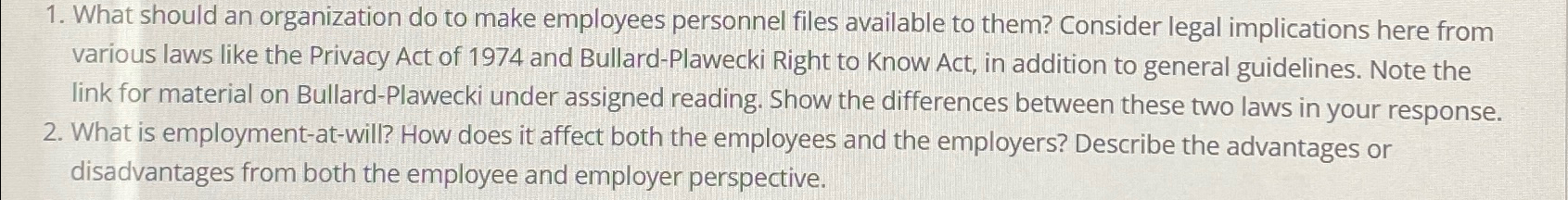Solved What should an organization do to make employees | Chegg.com