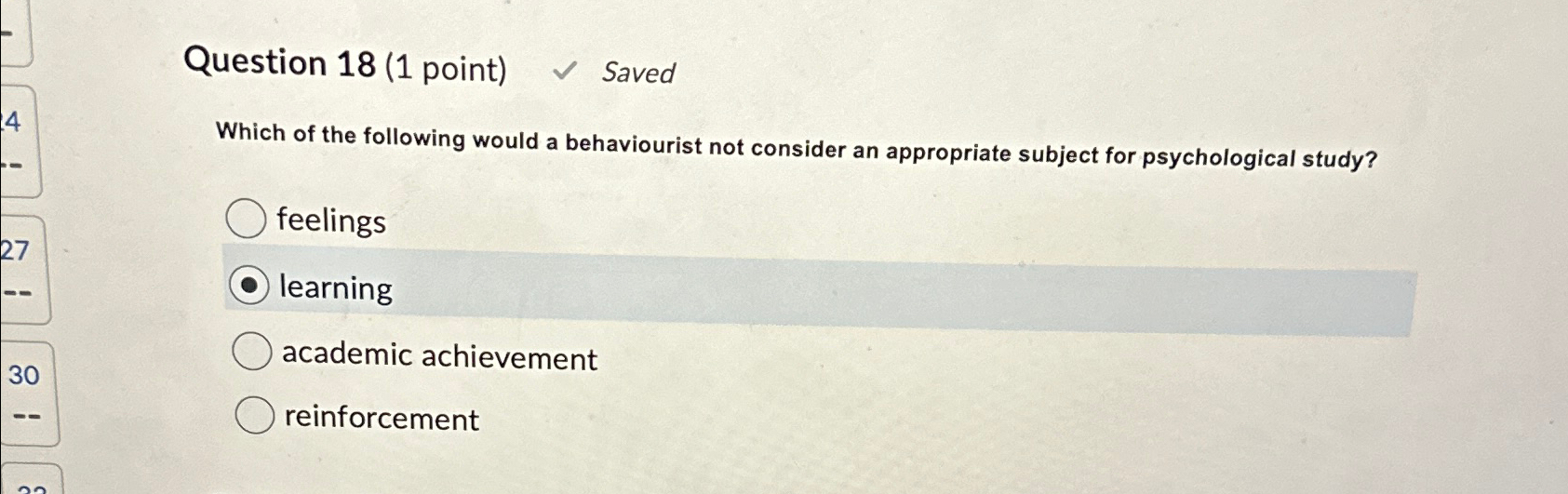 Solved Question 18 (1 ﻿point) ﻿SavedWhich of the following | Chegg.com