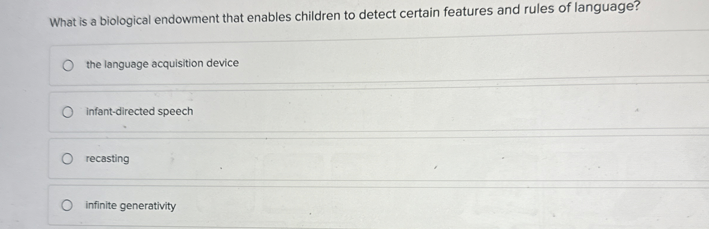 What is a biological endowment that enables children | Chegg.com
