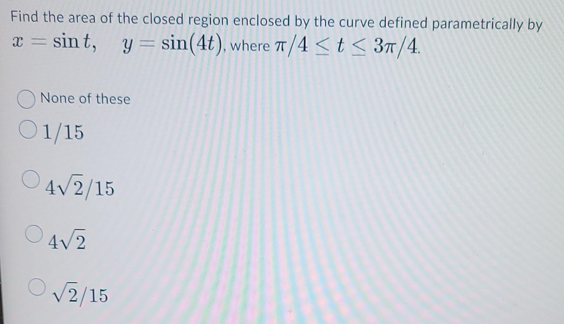 Solved Find the area of the closed region enclosed by the | Chegg.com