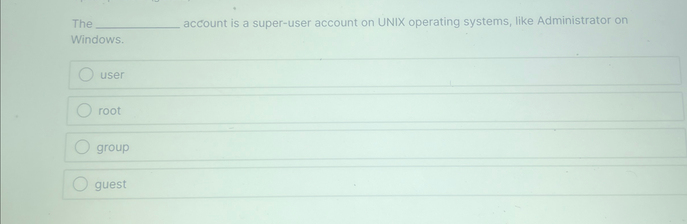 Solved The account is a super-user account on UNIX | Chegg.com