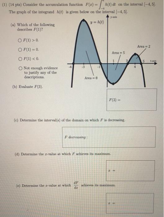 (1) (14 pts) Consider the accumulation function | Chegg.com