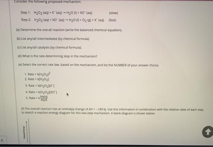 Solved Consider the following proposed mechanism: Step 1: | Chegg.com