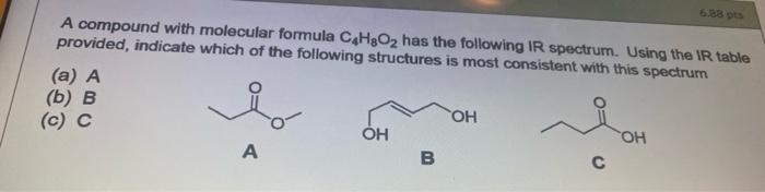 Solved A compound with molecular formula C&HgO2 has the | Chegg.com