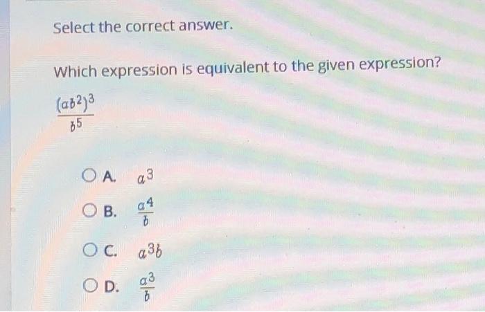 Solved Select the correct answer. Which expression is | Chegg.com